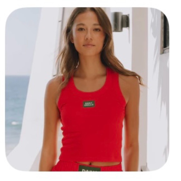 Daily Drills | Tops | Daily Drills Ribbed Tank Red Xss | Poshmark